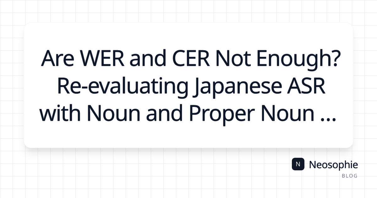 Are WER and CER Not Enough? Re-evaluating Japanese ASR with Noun and ...
